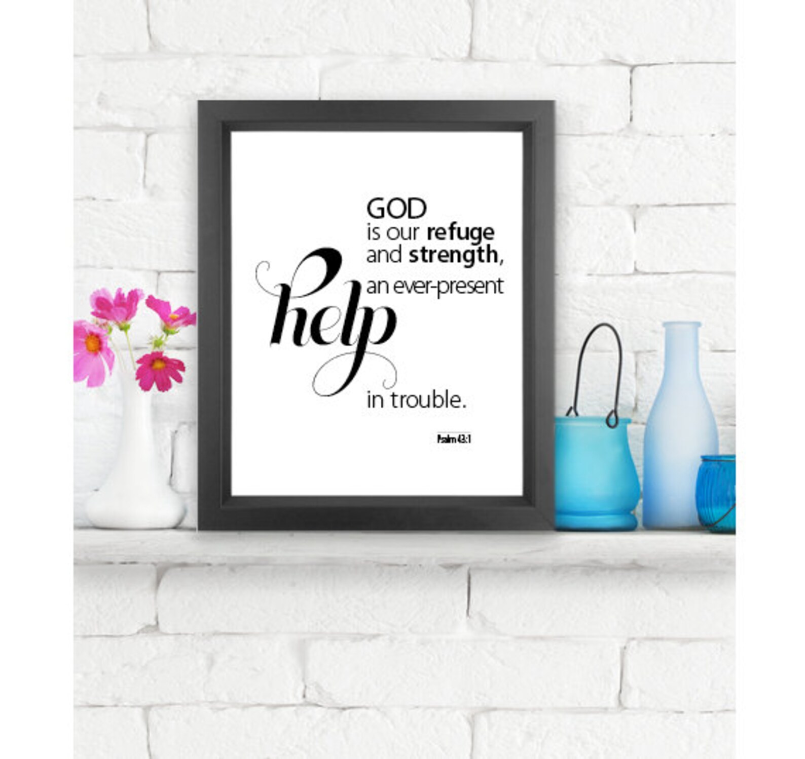 Psalm 43 1 God Is Our Refuge Scripture Art Print Bible Verse Art Print Psalm 43 1 God Is Our Refuge Scripture Art Print Bible Verse Art Print