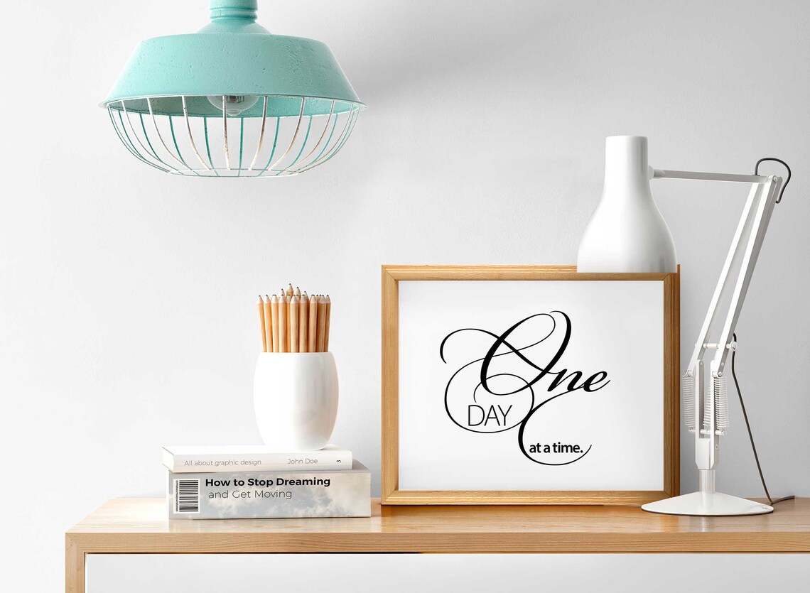 Recovery Art Print ONE DAY at a Time Giclée, Encouragement Art Print ...