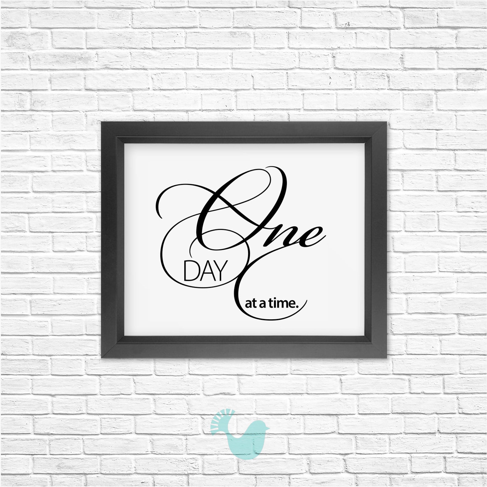Recovery Art Print ONE DAY at a Time Giclée, Encouragement Art Print ...