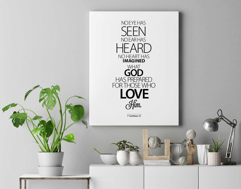 Bible Verse Wall Art No Eye Has Seen, No Ear Has Heard, No Heart Has ...