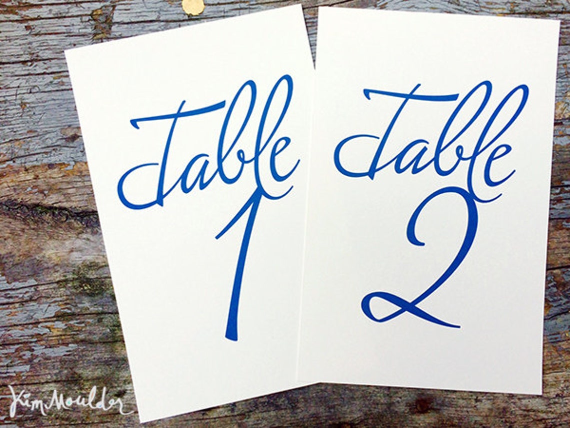1 to 20 Blue TABLE NUMBERS | Instant Digital Download Wedding ...
