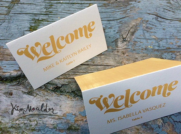 Gold Wedding Place Cards | Editable Welcome Printable (digital Download ...