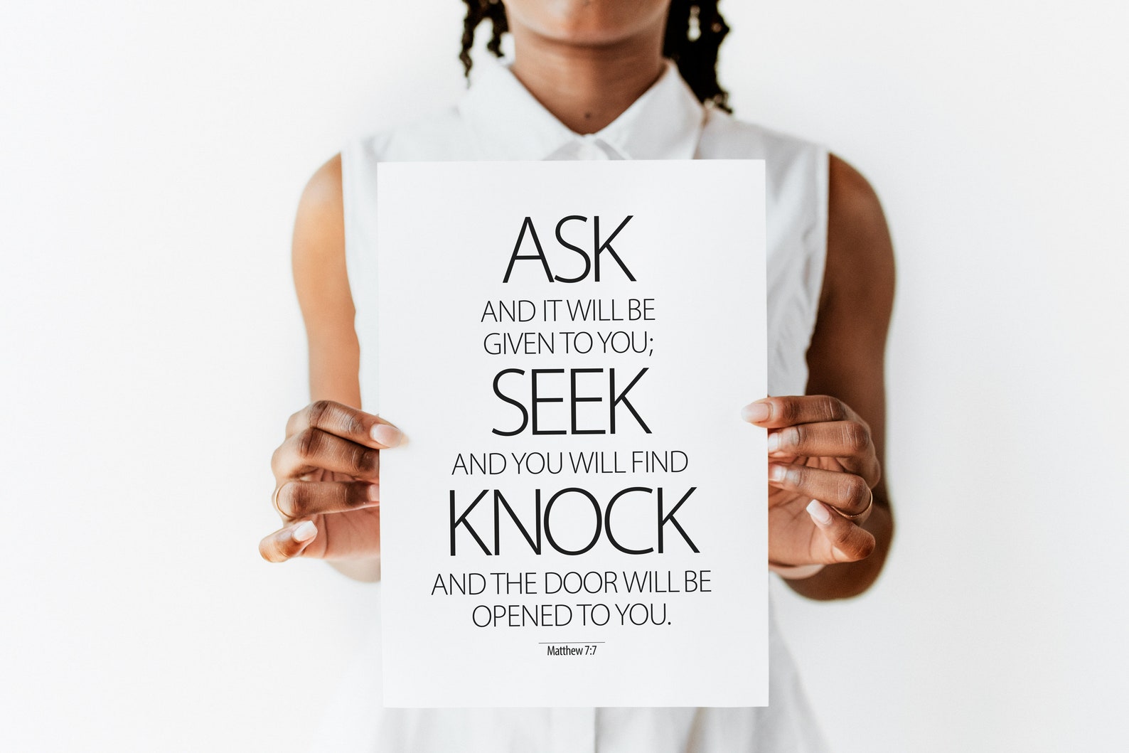 Matthew 7:7 ASK, SEEK, KNOCK Scripture Art Print Bible Verse Art ...
