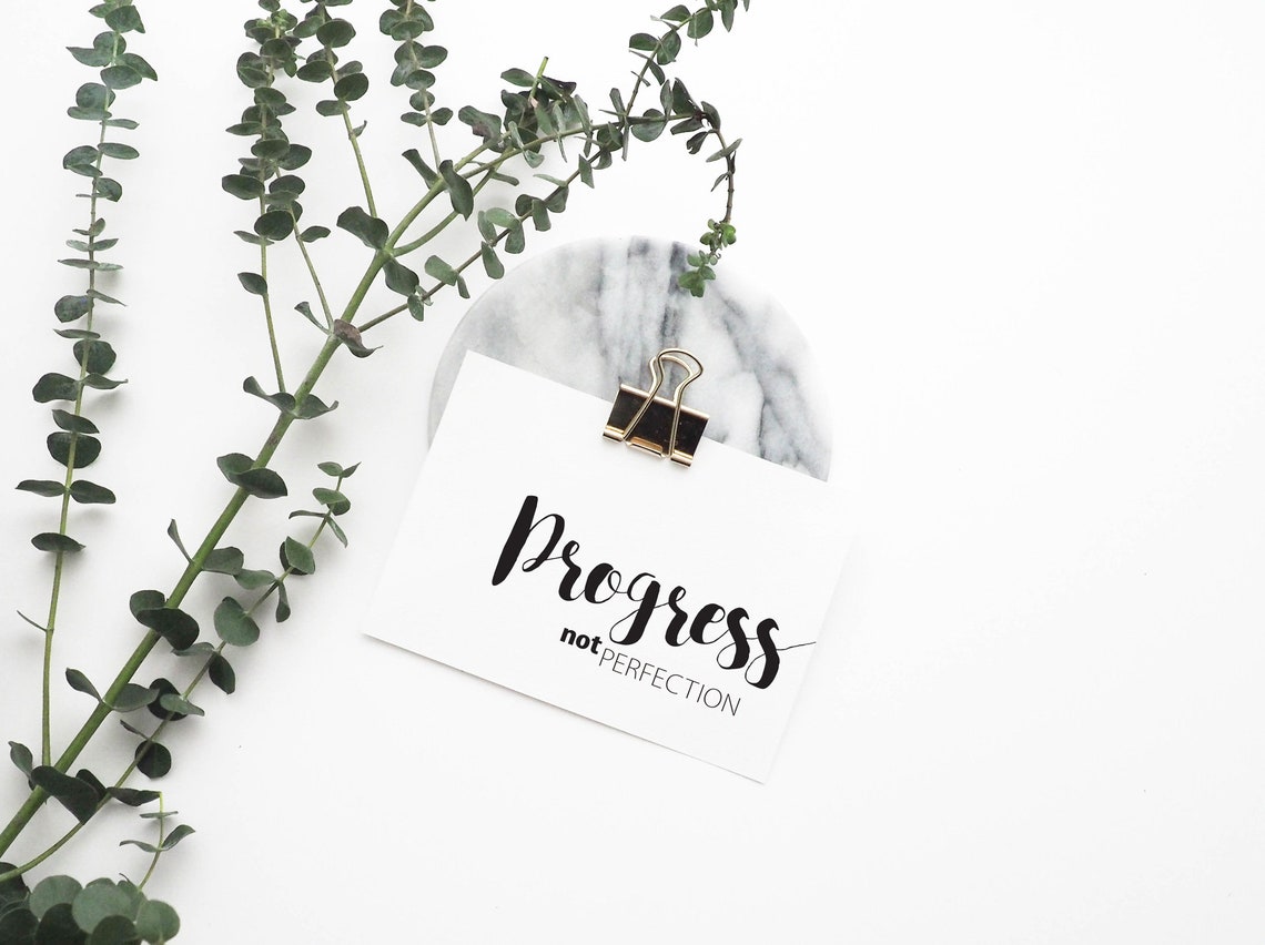 Recovery Art Print Progress Not Perfection Giclée, Encouragement Art ...