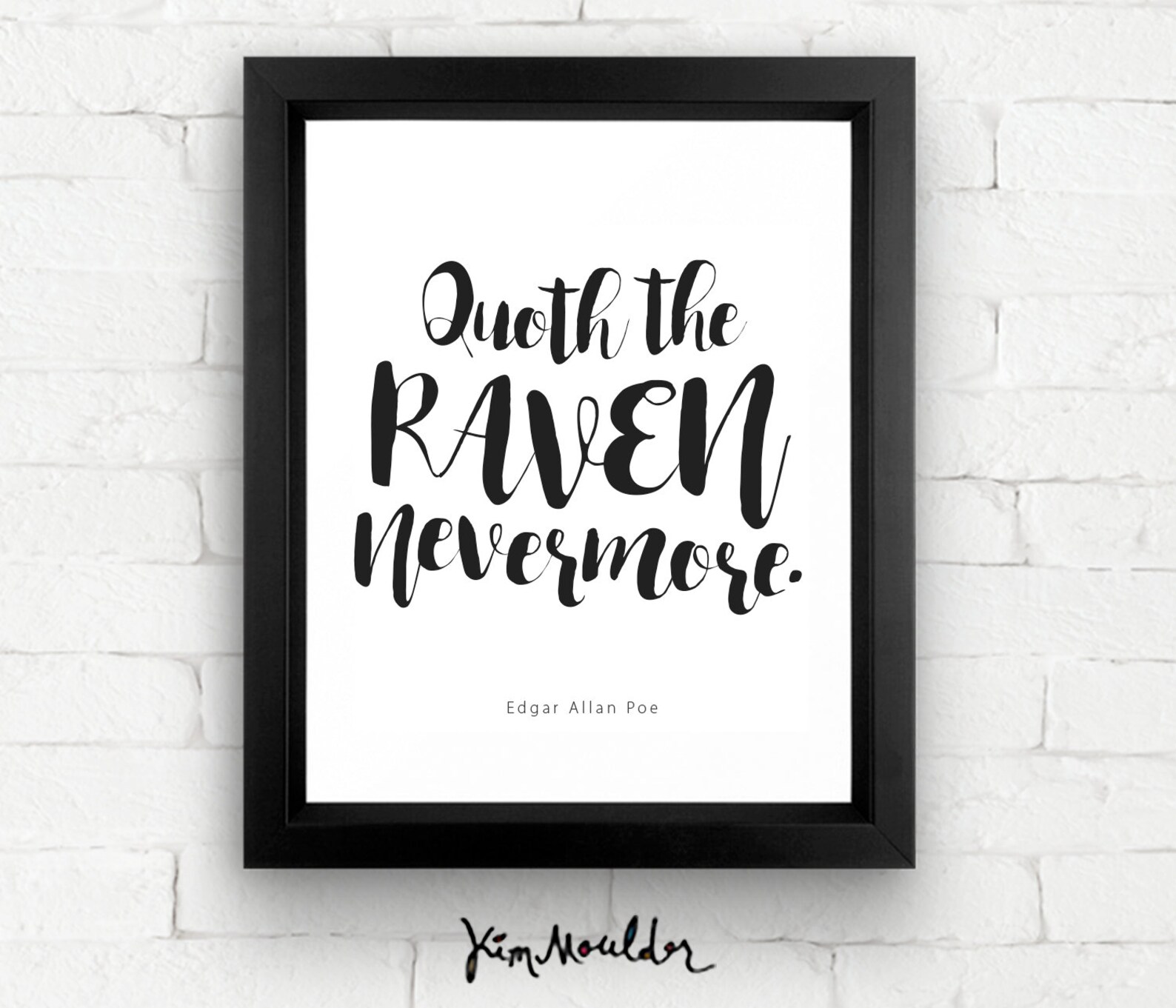 Quoth the Raven Nevermore. Edgar Allan Poe Typography Poster, Home ...