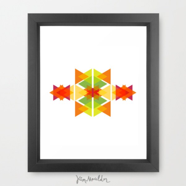 Geometric Triangles 3 Orange Digital Print, Abstract Art, Modern Home ...