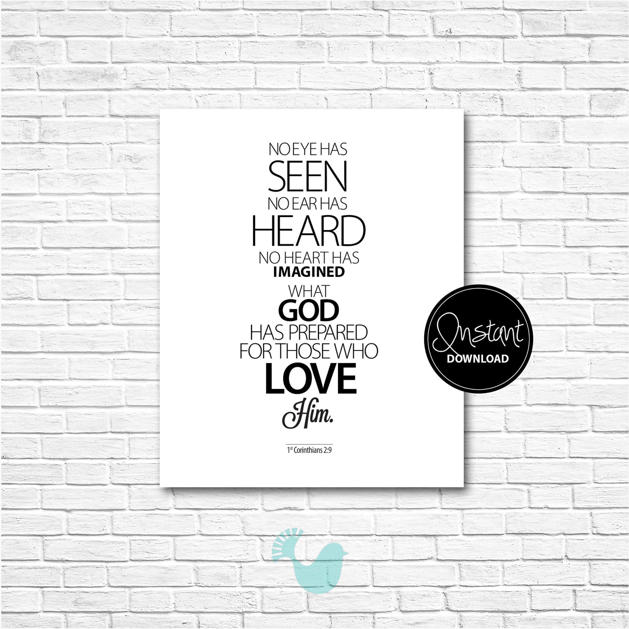 Bible Verse Wall Art No Eye Has Seen, No Ear Has Heard, No Heart Has ...
