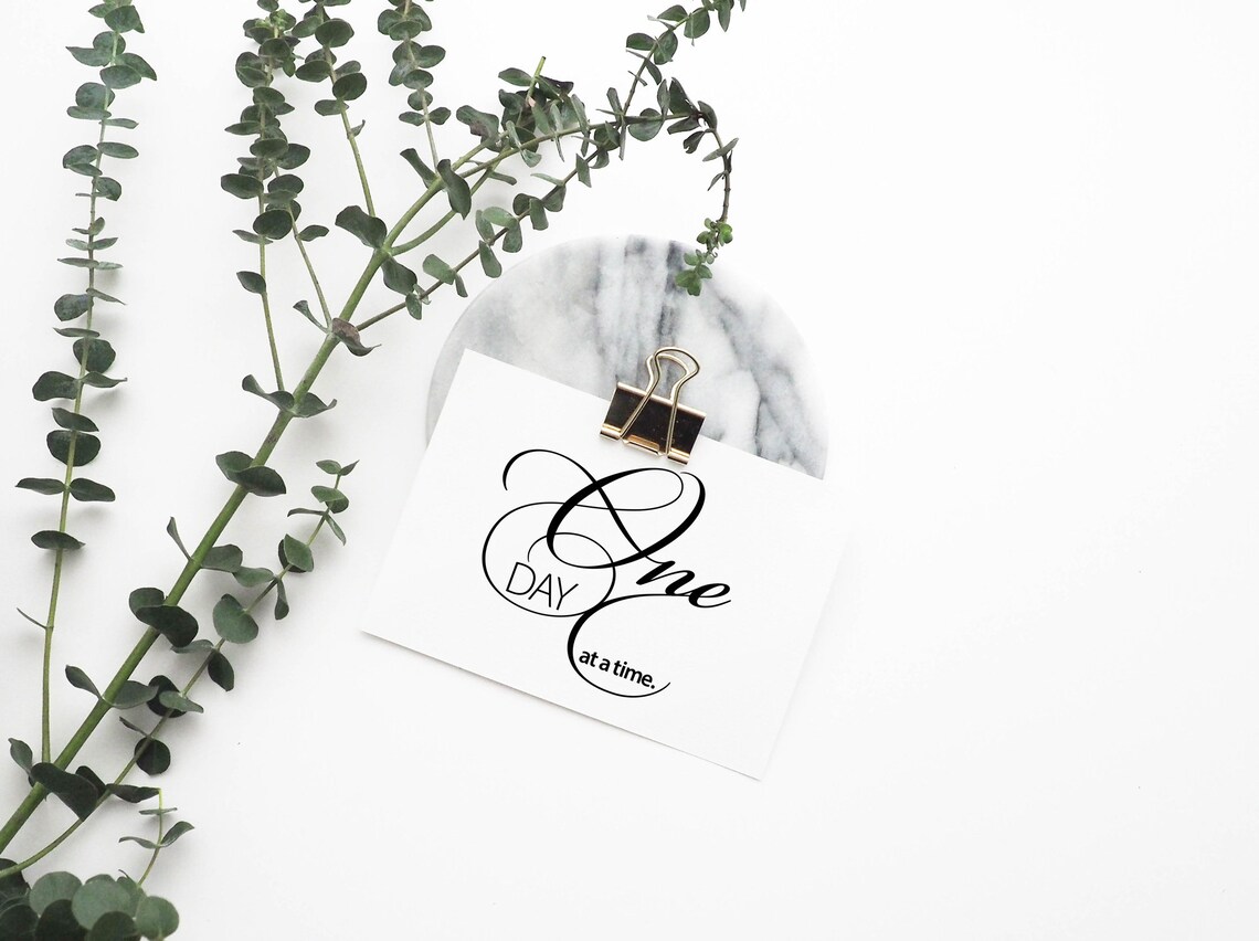 Recovery Art Print ONE DAY at a Time Giclée, Encouragement Art Print ...