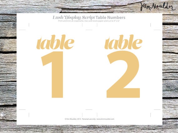 Gold Script Table Number Cards 1-20 – Printable Wedding Decor (digital ...