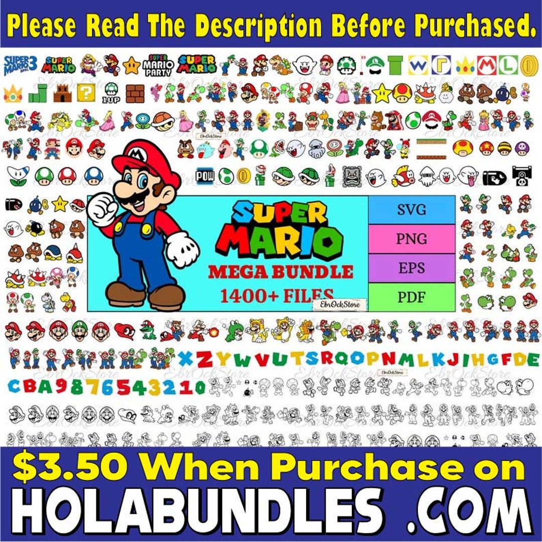 Super Mario SVG Bundle for Cricut and Sublimation, Mario Family Layered ...