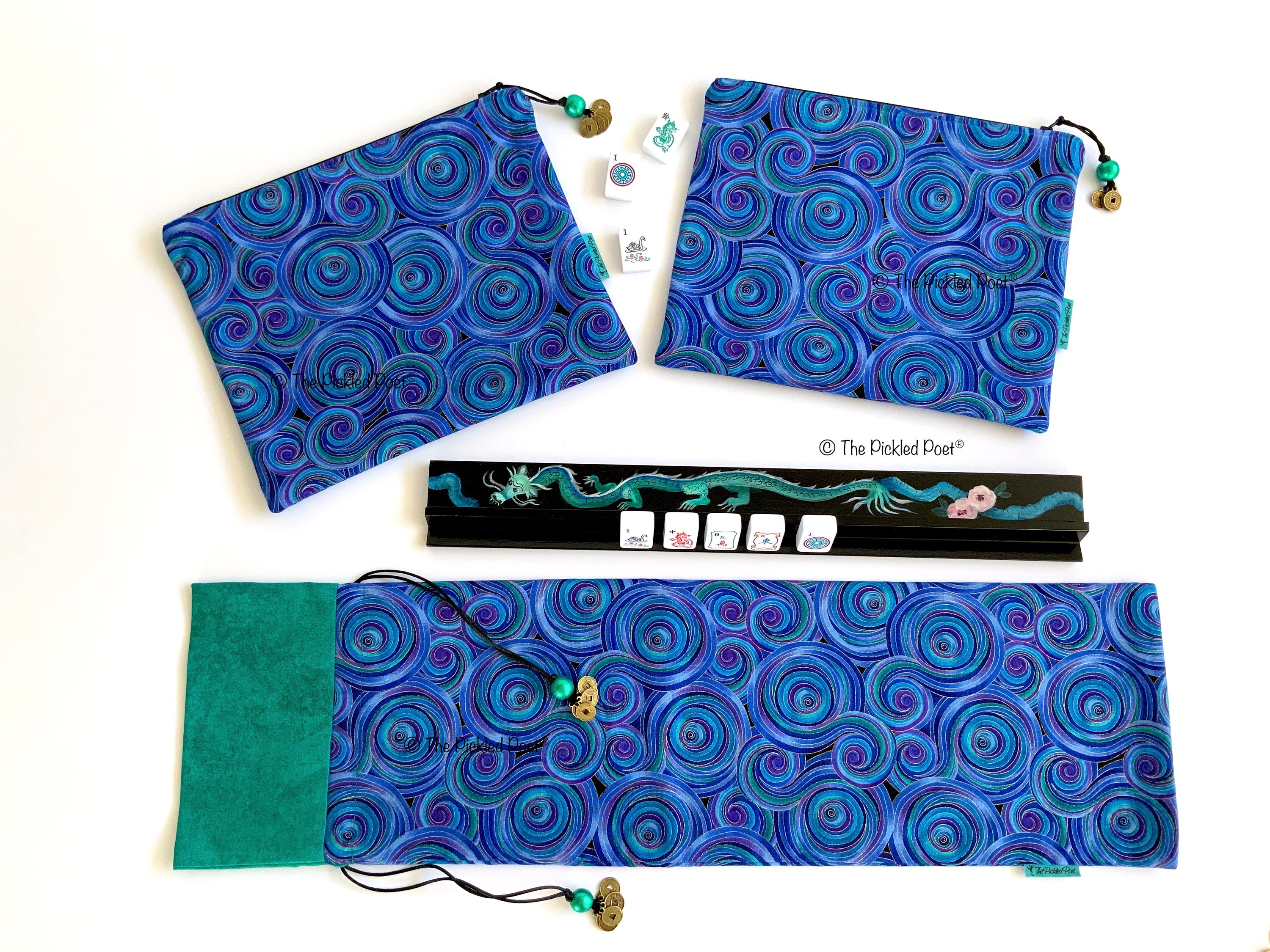 Mahjong Accessory Bags Swirls Mah Jongg - Etsy
