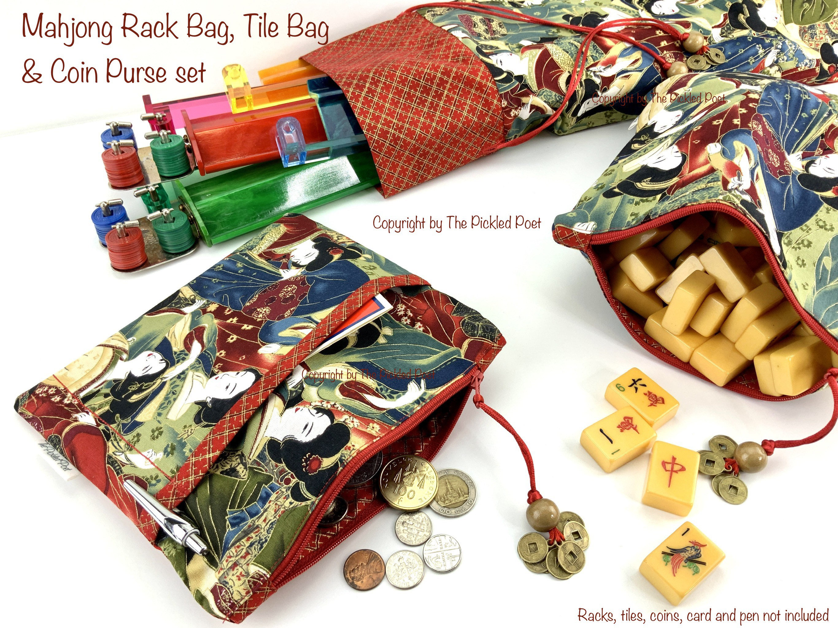 Mahjong MOMIJI Geishas Rack Bag Tile Bag Coin/card Purse - Etsy Australia