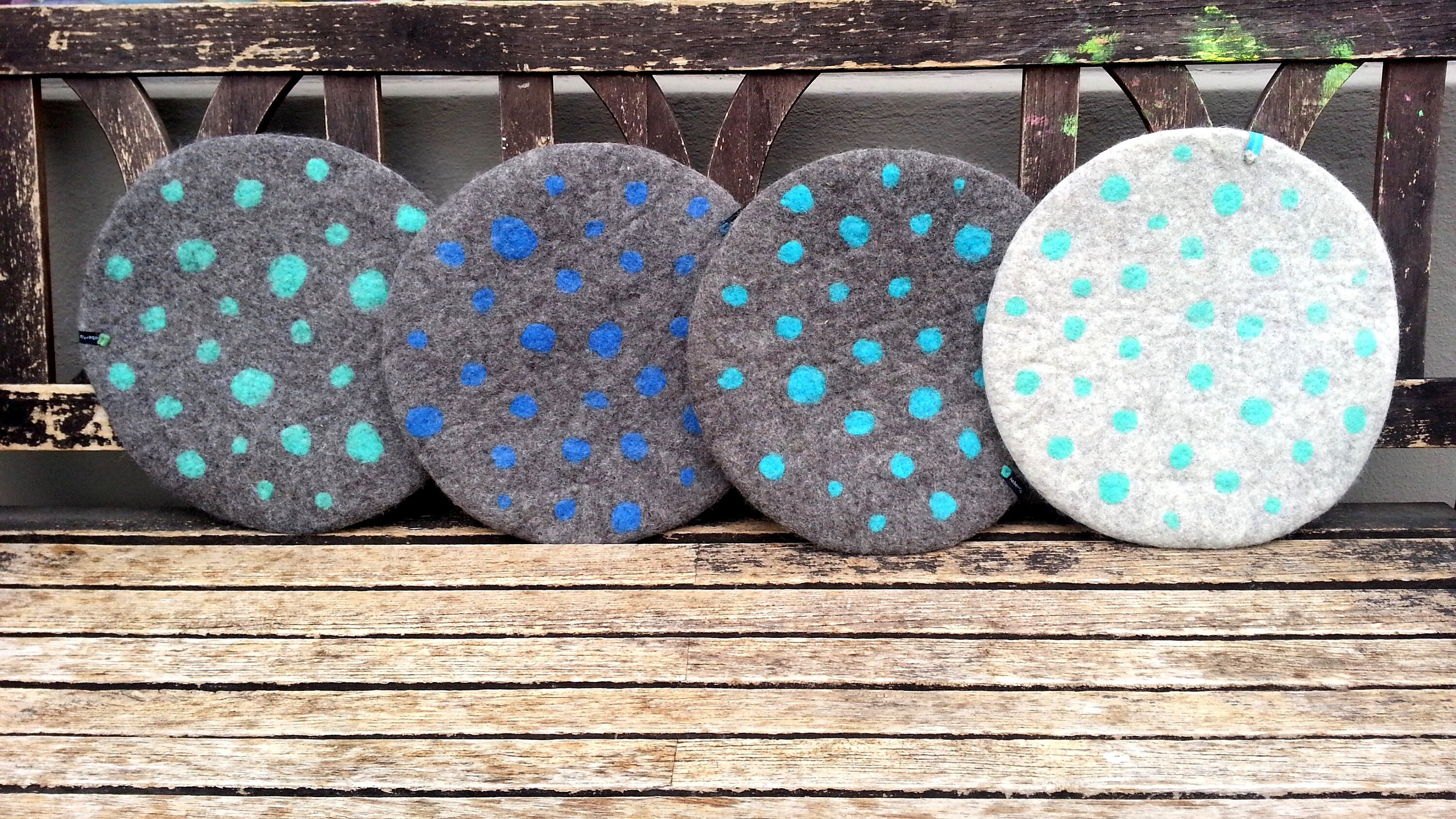 Handfelted Seat Cushion With Polka Dots / Great Sitting - Etsy UK