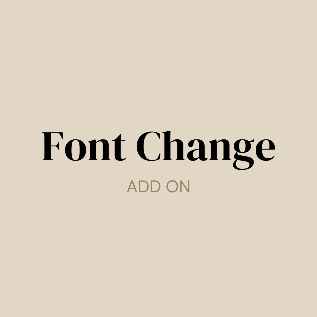 Font Change Add On - Etsy