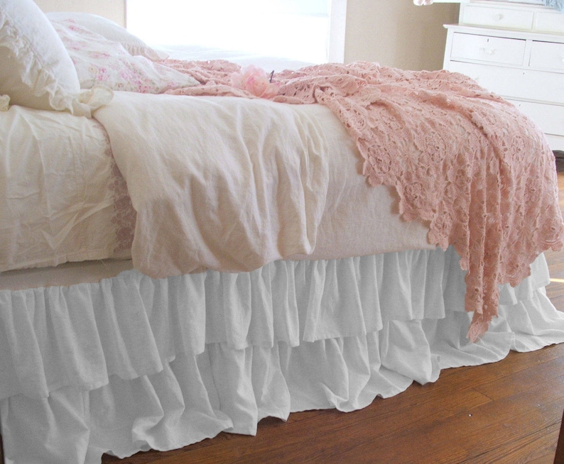 15 Drop Double Layer Ruffle Bed Skirt 800 Tc Egyptian Etsy
