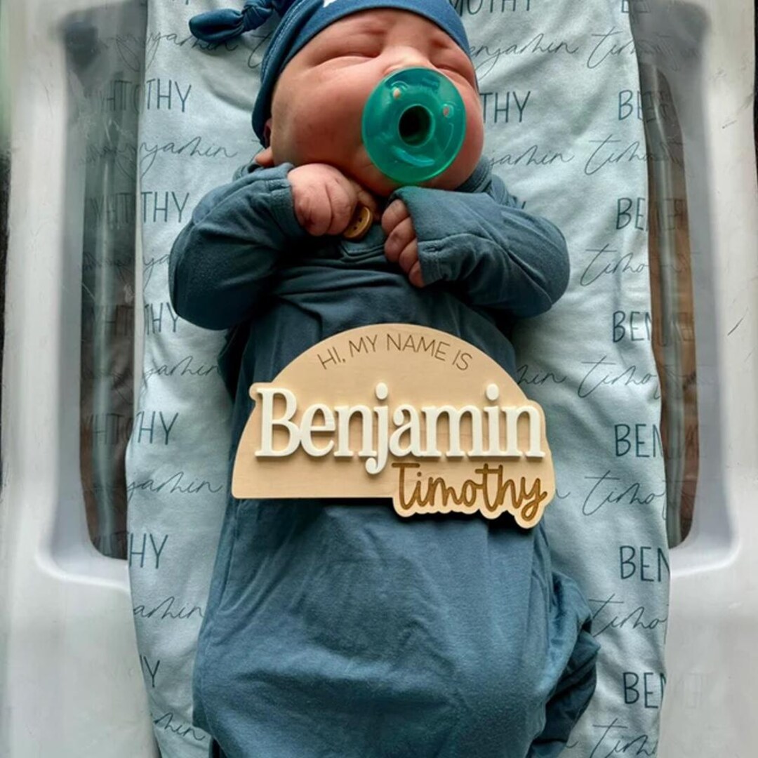Baby Name Announcement Sign Hello My Name is Sign, Name Announcement ...
