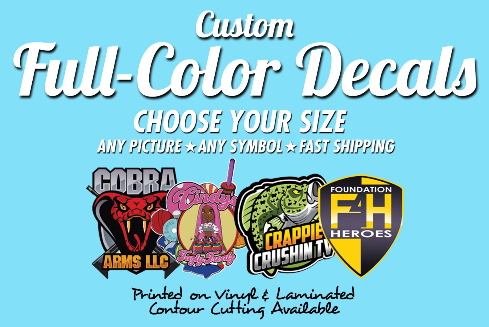 Custom Printed FULL COLOR Vinyl Decals die-cut Available - Etsy