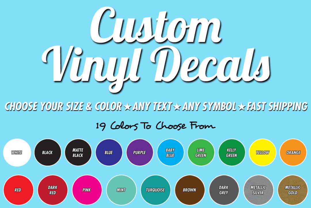 Custom Vinyl Decal: Personalized Die Cut Sticker, Car Decal, Great for ...