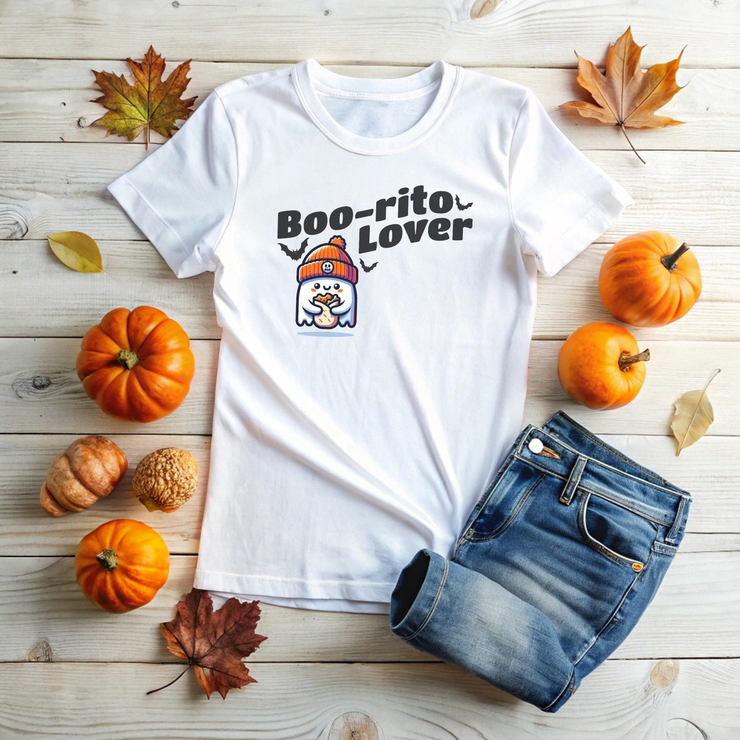 Boo-rito Lover Ghost Shirt Cute Halloween Tee for Mexican Food ...