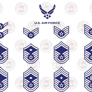Air Force Enlisted Rank and USAF Logo Vector Graphics for Laser, Vinyl ...
