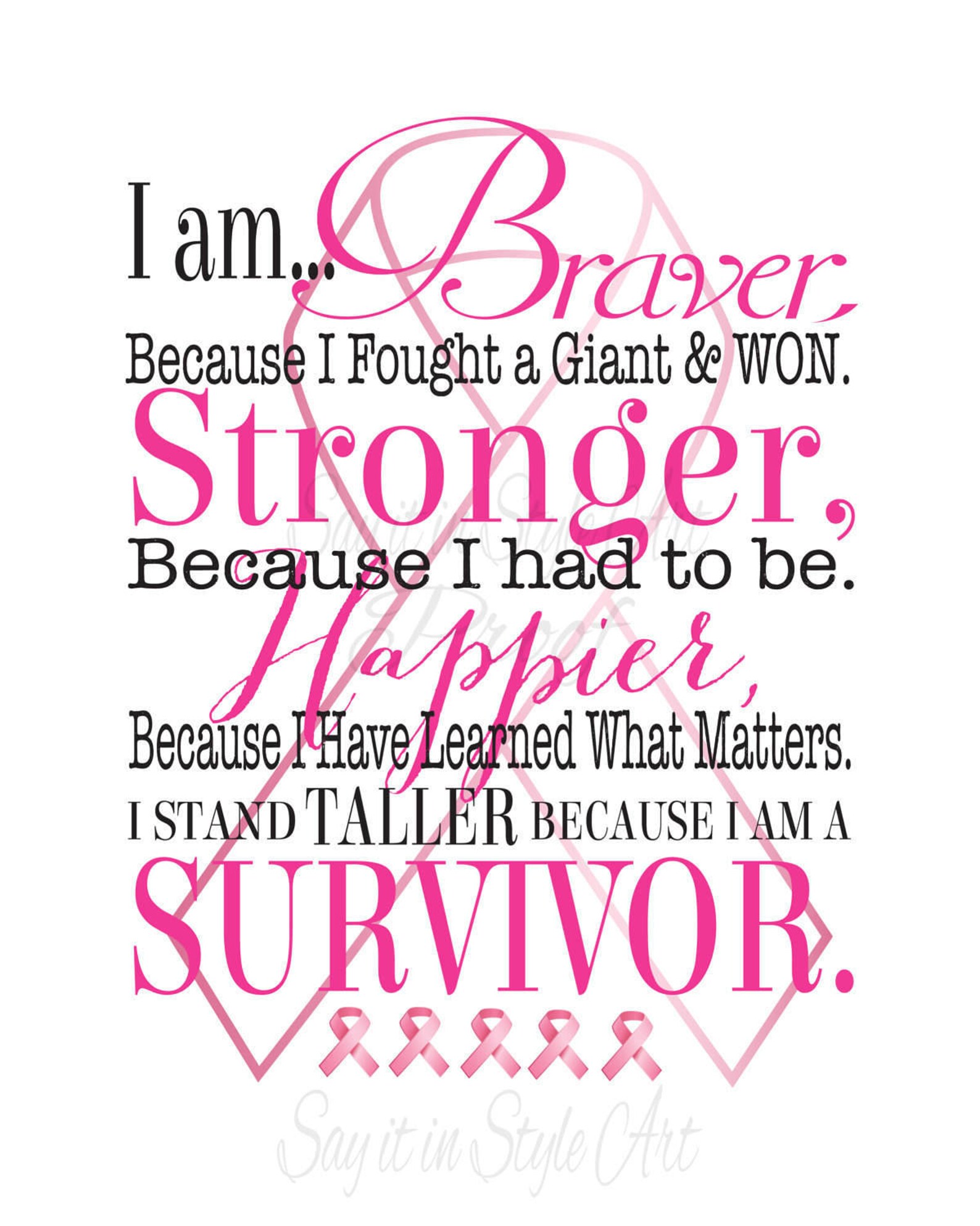 Breast Cancer Survivor Gift, Breast Cancer Awareness, Fighting Cancer ...