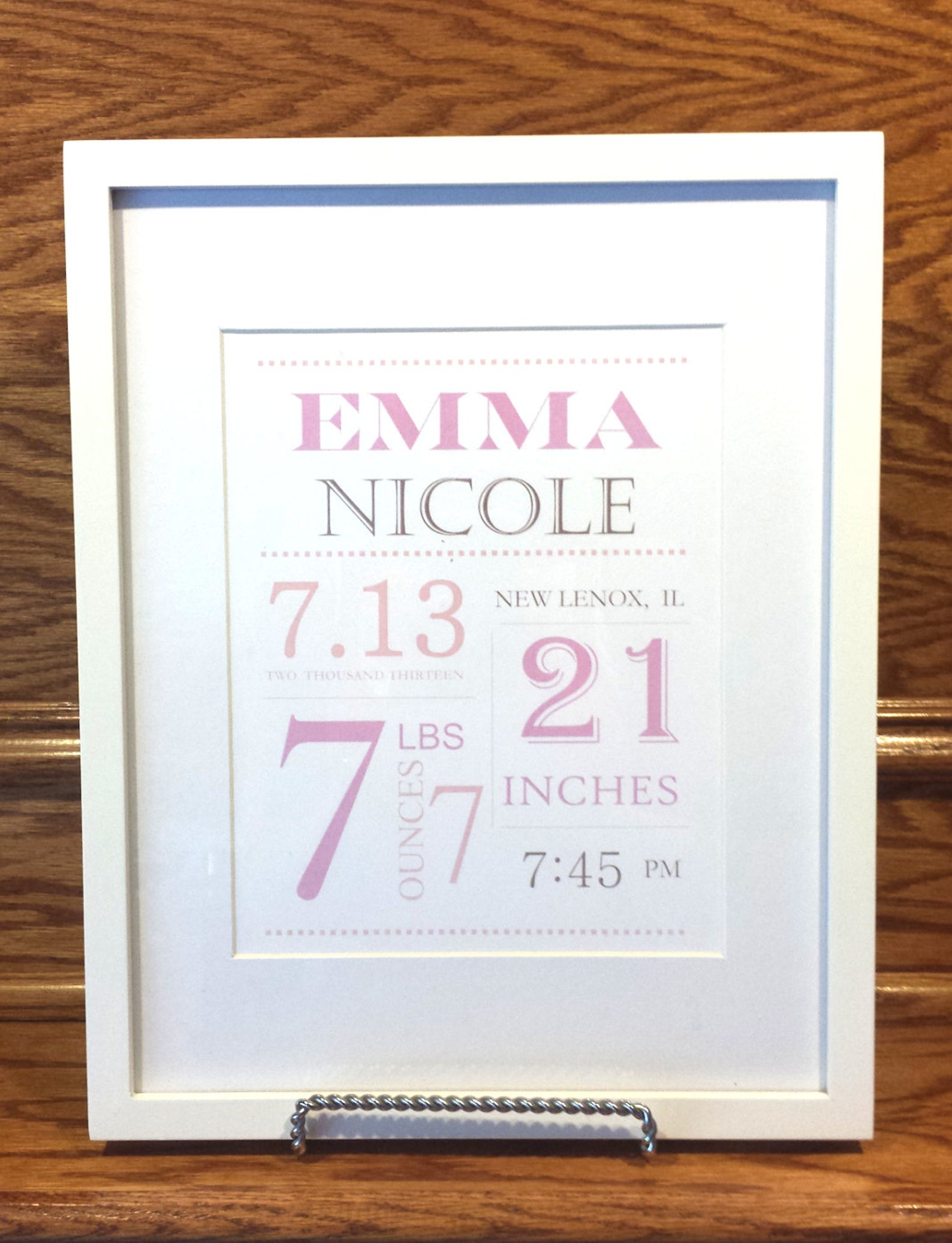 Personalized Birth Announcement Custom Baby Name Art Nursery - Etsy