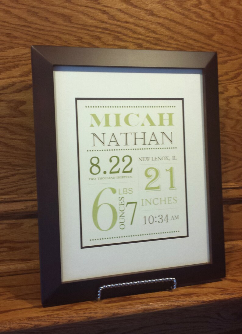 Personalized Birth Announcement Custom Baby Name Art Nursery - Etsy