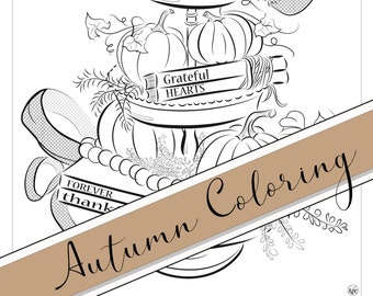 Fall Crow Digital Coloring Page Thanksgiving (Instant Download) - Etsy