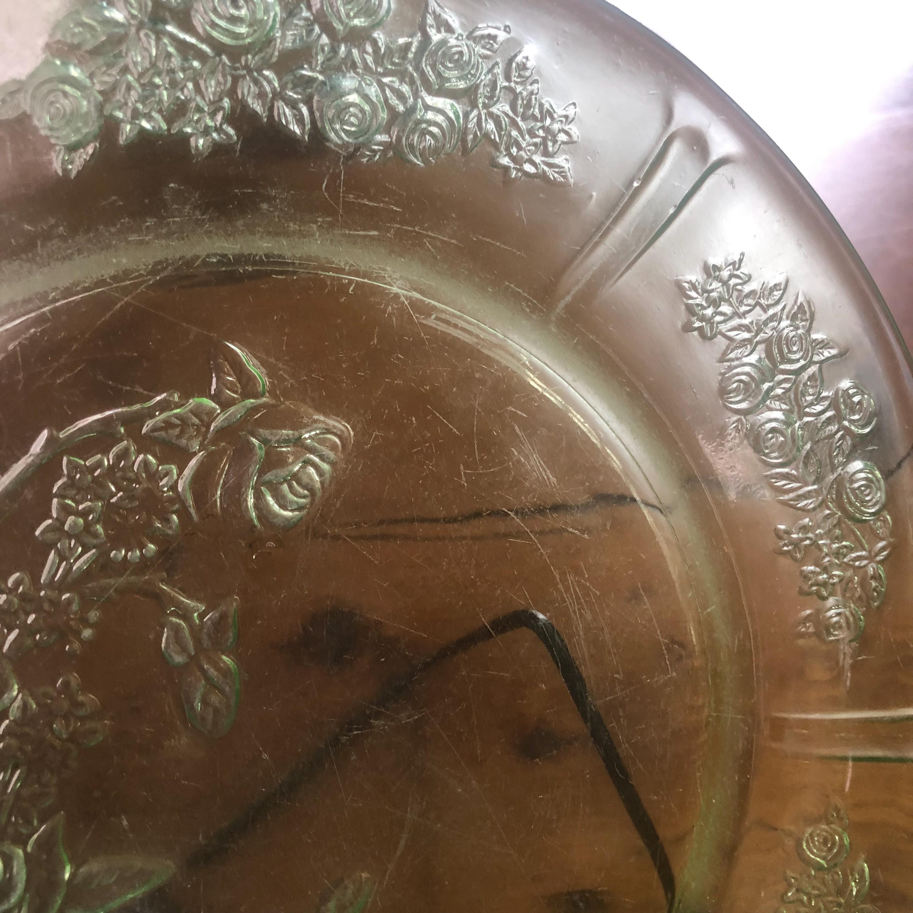 Uranium Glass Plate | Vintage Depression Green Glass | Sharon Cabbage ...