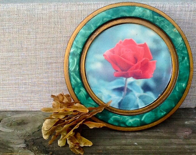 Vintage Circular Frame With Rose Photo - Etsy