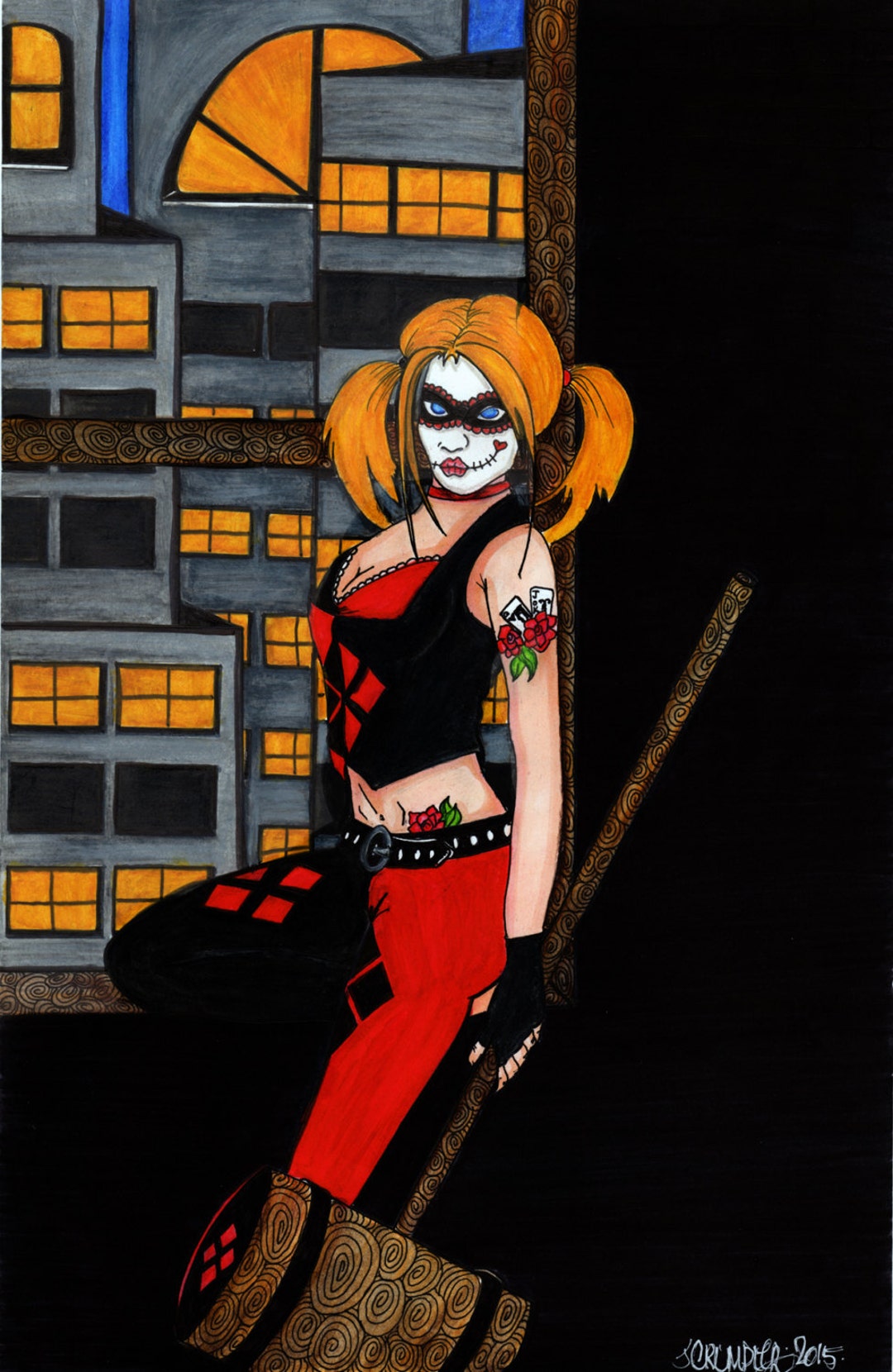 Comic Book Vixens Harley Quinn Cosplay Original Art 11 X 17 Signed ...