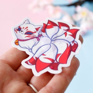 Kitsune Fox Sticker , Yokai Spirits Inspired . Cute and Kawaii ...