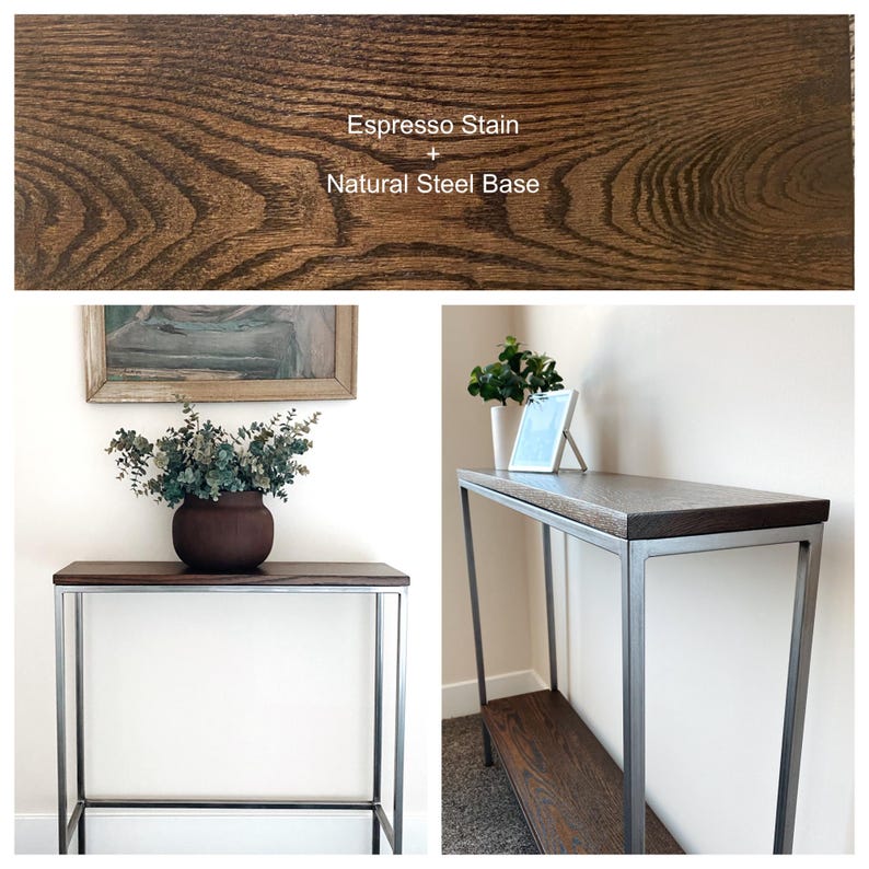 HANDMADE | Slender Console Table | Steel + Wood Entryway Table (40x8x29 ...