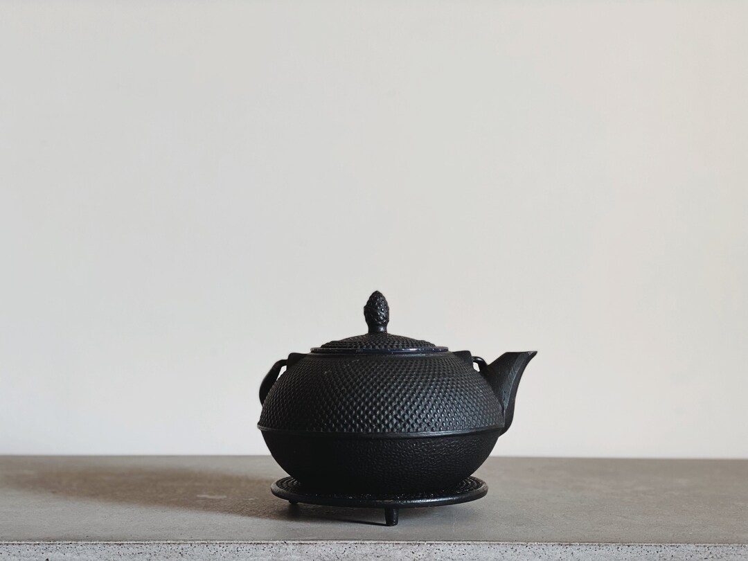 VINTAGE | Japanese Tetsubin Style Tea Kettle With Stand | Petite Cast ...