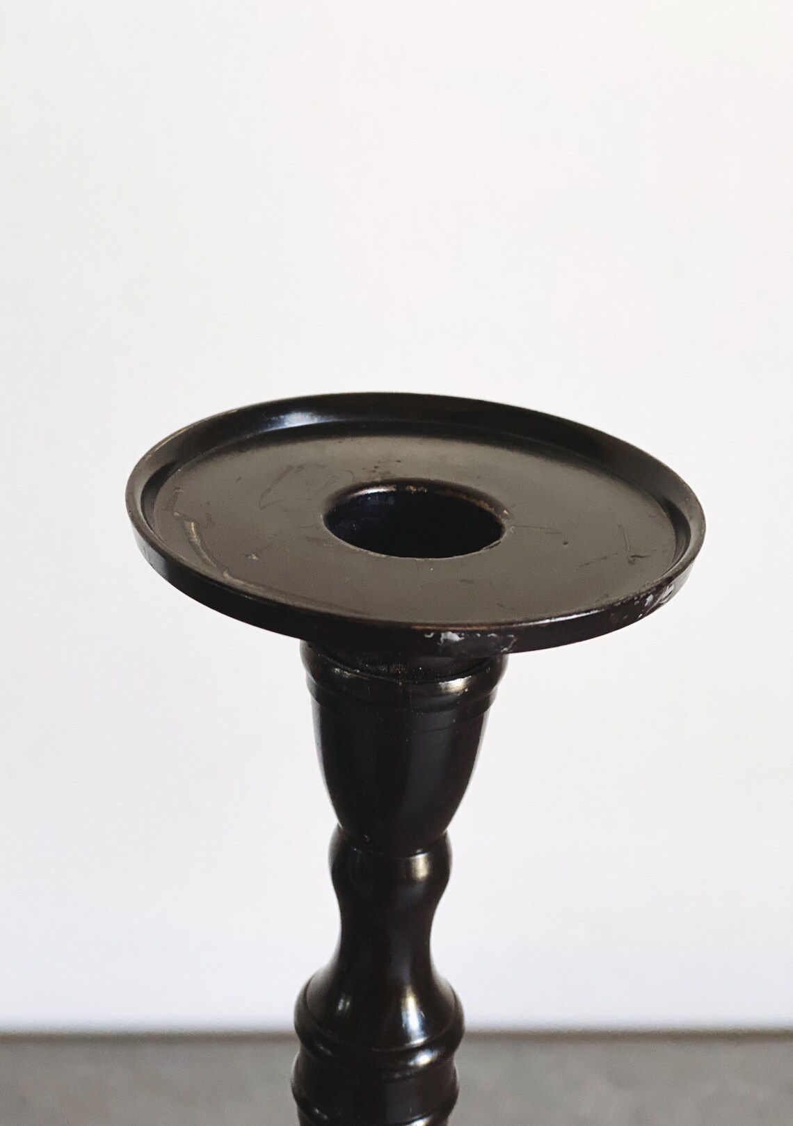 VINTAGE Pair of Large Black Candlesticks Cast Metal Candle - Etsy