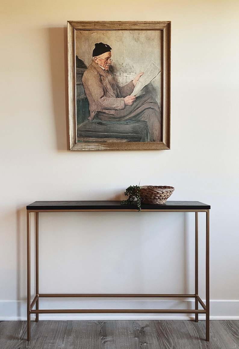 HANDMADE | Slender Console Table | Steel + Wood Entryway Table (40x8x29 ...