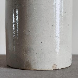 VINTAGE Greige Stoneware Canister European Farmhouse Kitchen Utensil ...