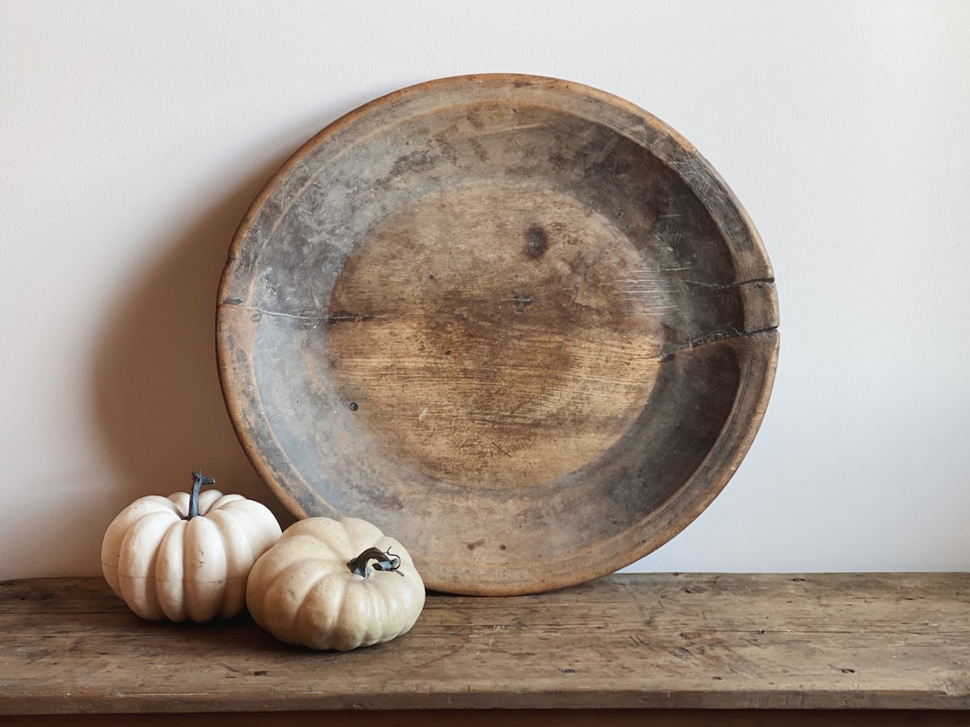 VINTAGE 18th Century Wooden Bread Bowl Platter 1700's - Etsy