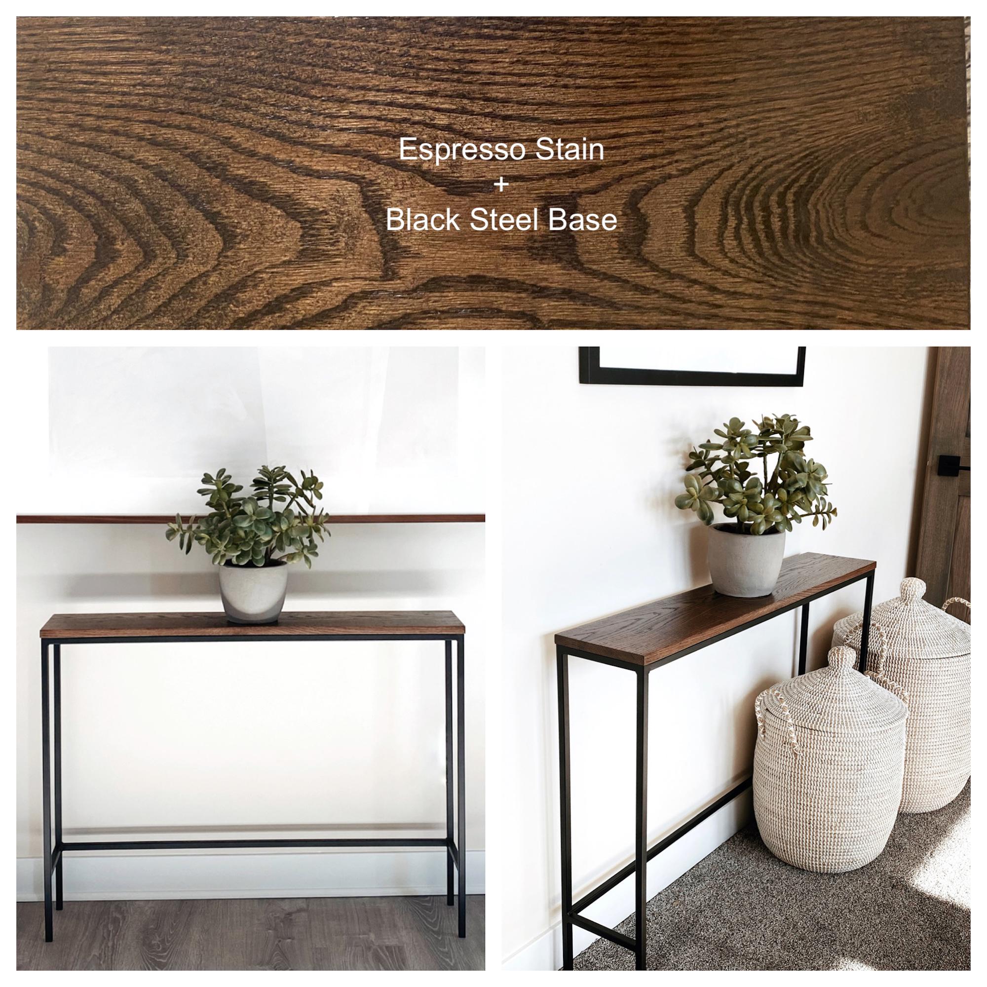 HANDMADE | Slender Console Table | Steel + Wood Entryway Table (40x8x29 ...