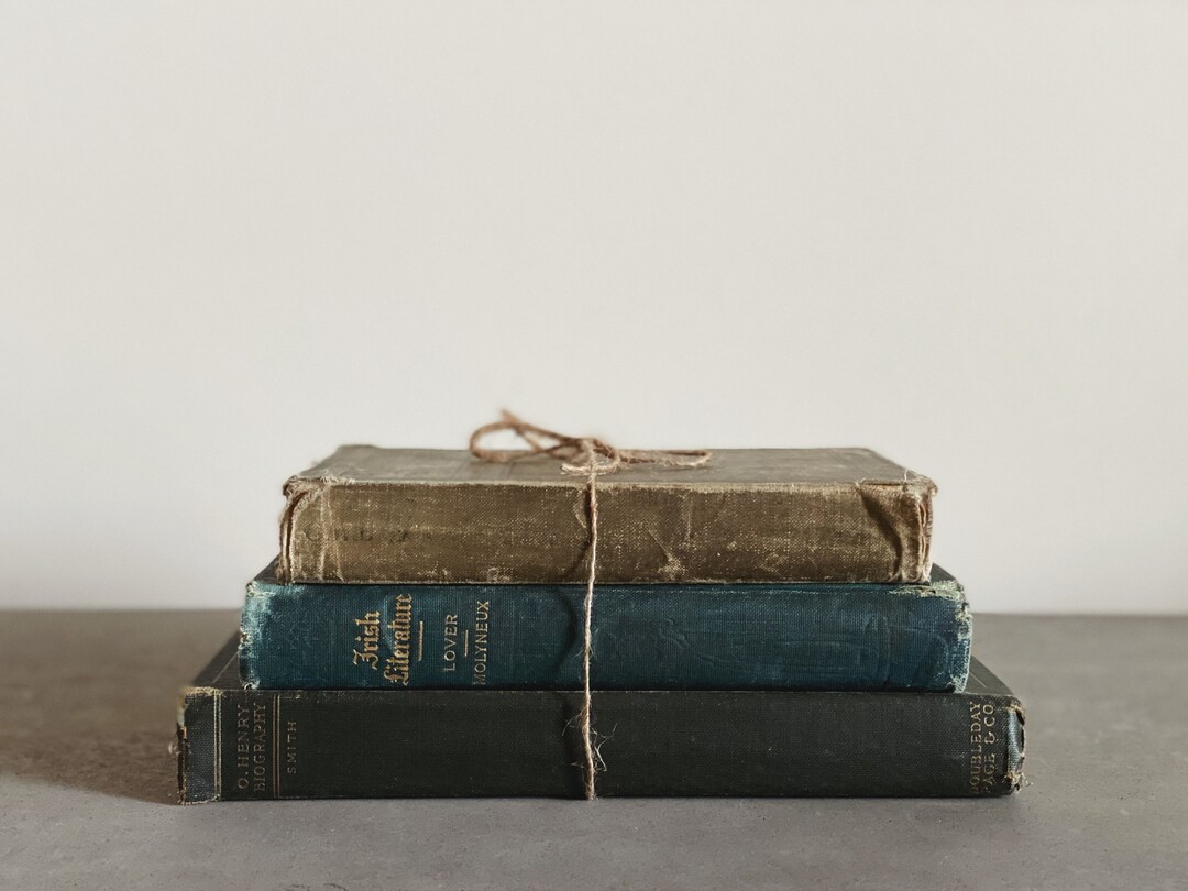 VINTAGE | Book Stack Set of Three | Dark Academia | Antique Library ...