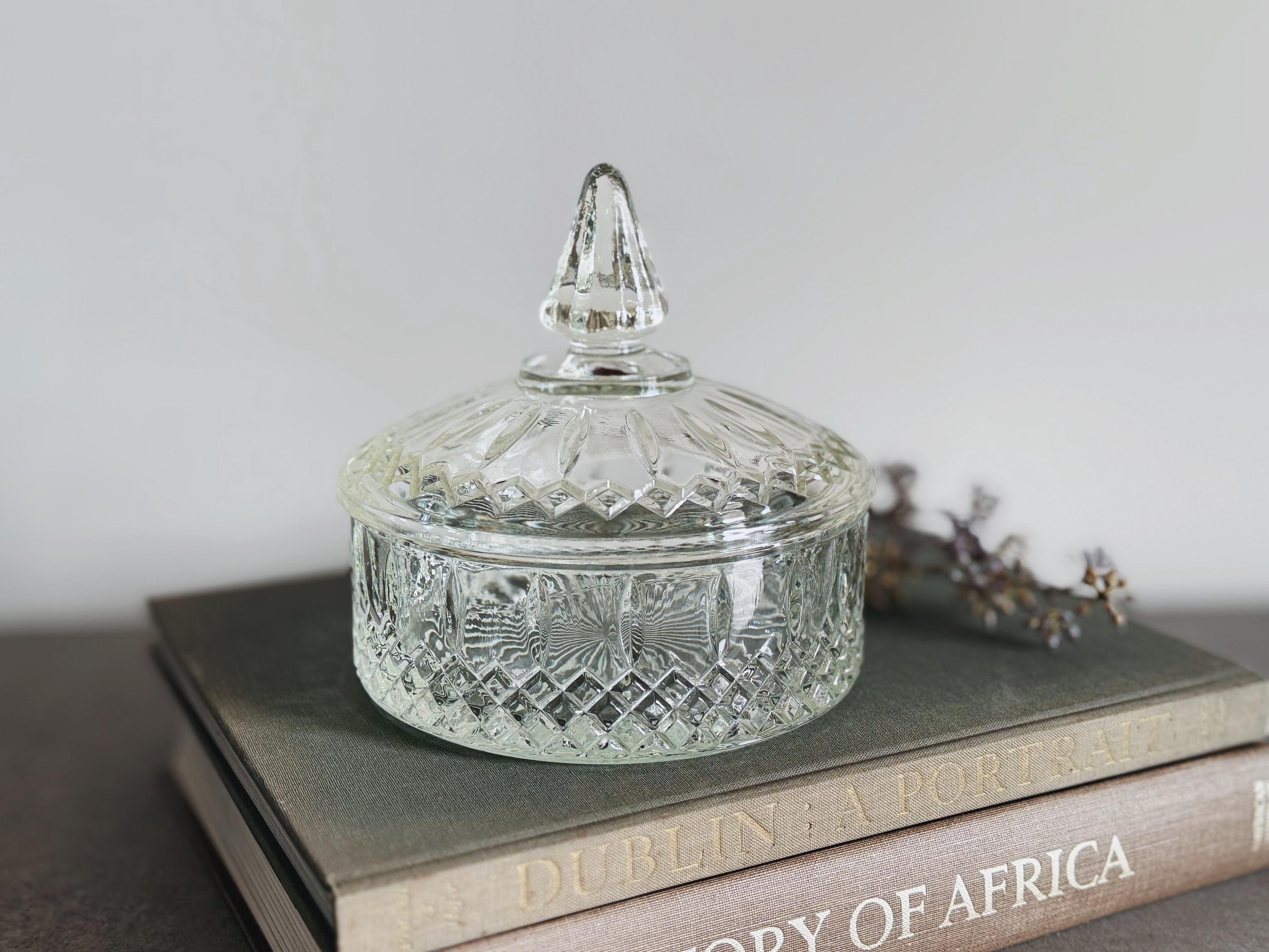 VINTAGE | Etched Glass Lidded Bowl | Indiana Glass Princess Covered ...