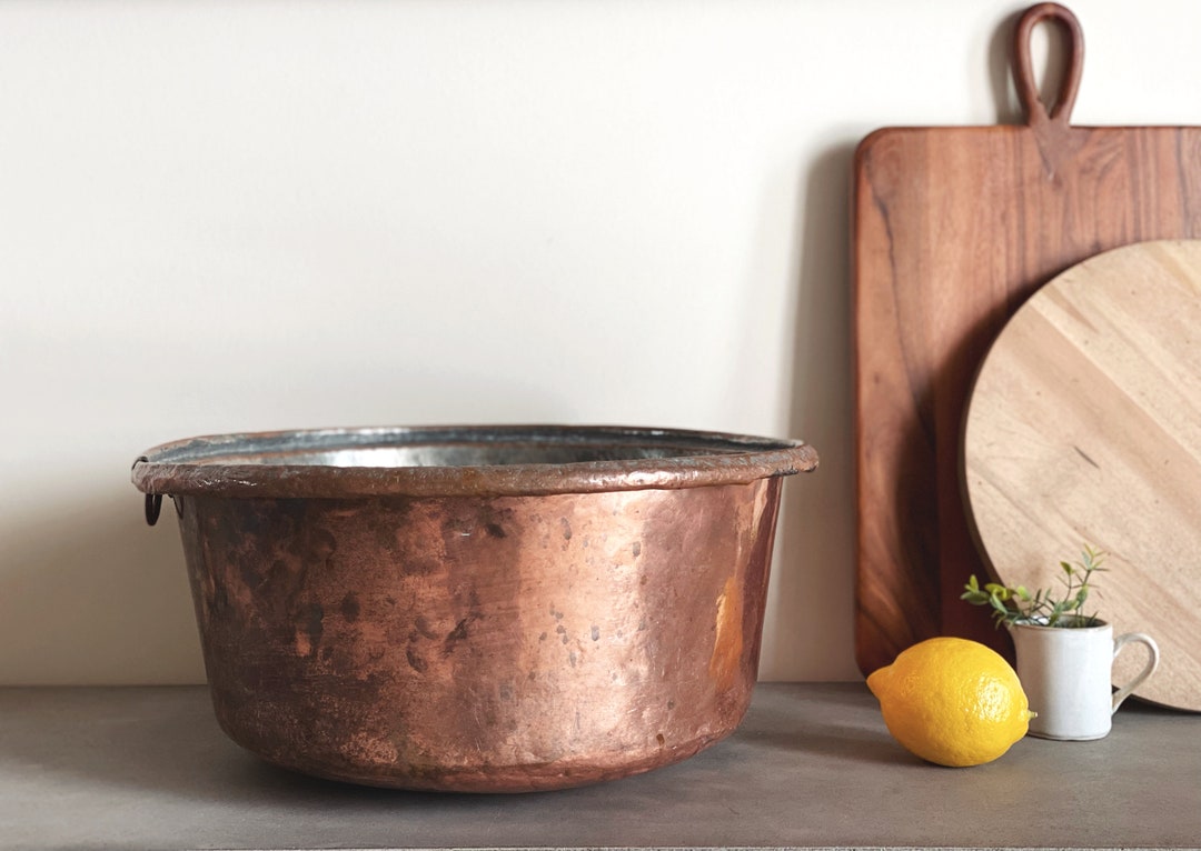 VINTAGE | Extra Large Copper Pot | European Farmhouse Decor | Antique ...