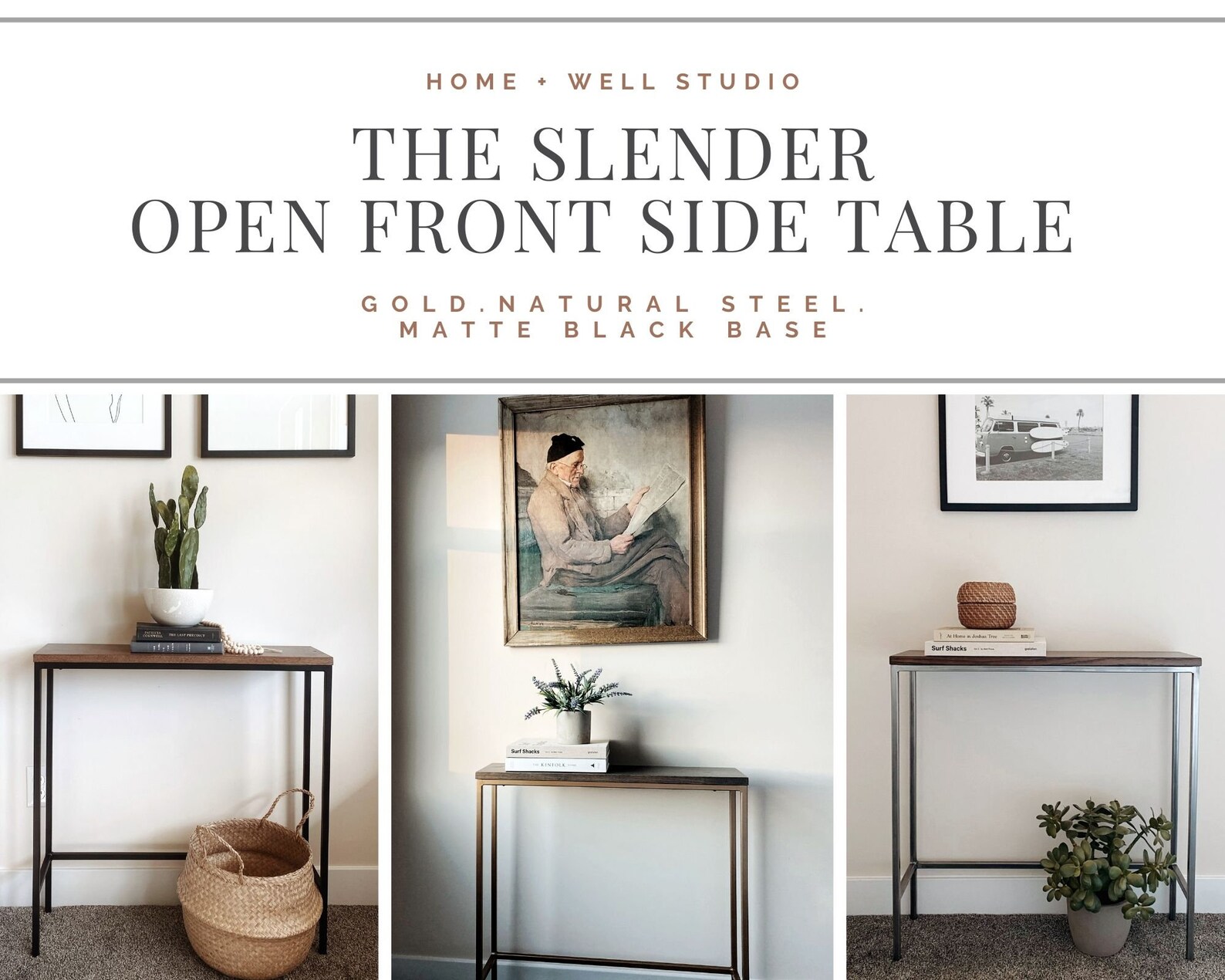 SLENDER Open Front Side Table 29 X 8 X 29.75 Narrow Side - Etsy