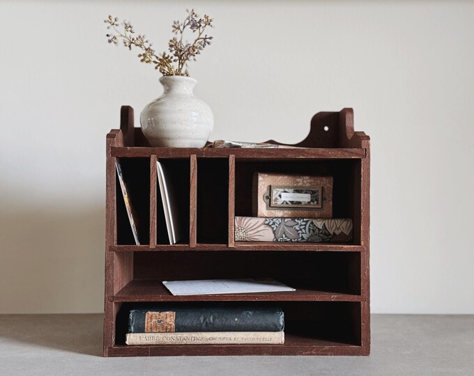 VINTAGE | Wood Desktop Organizer | Hand Made Letter Sorter | Modern ...