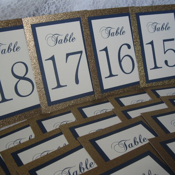 Navy Table Numbers - Etsy