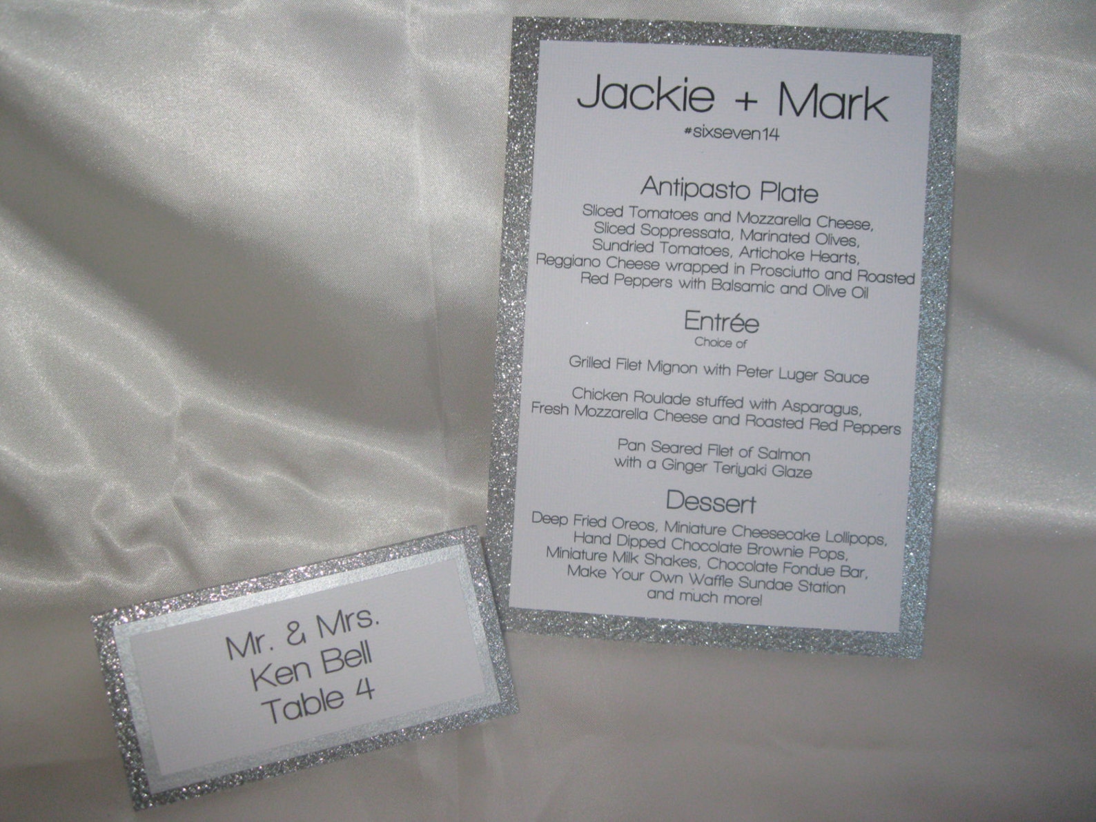 Silver Glitter Menu Wedding Bridal Shower Metallic Anniversary Party ...