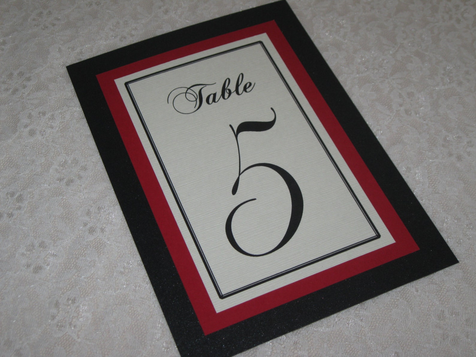 Black Shimmer, Red & Ivory Wedding Table Numbers Set of 10 Wedding ...