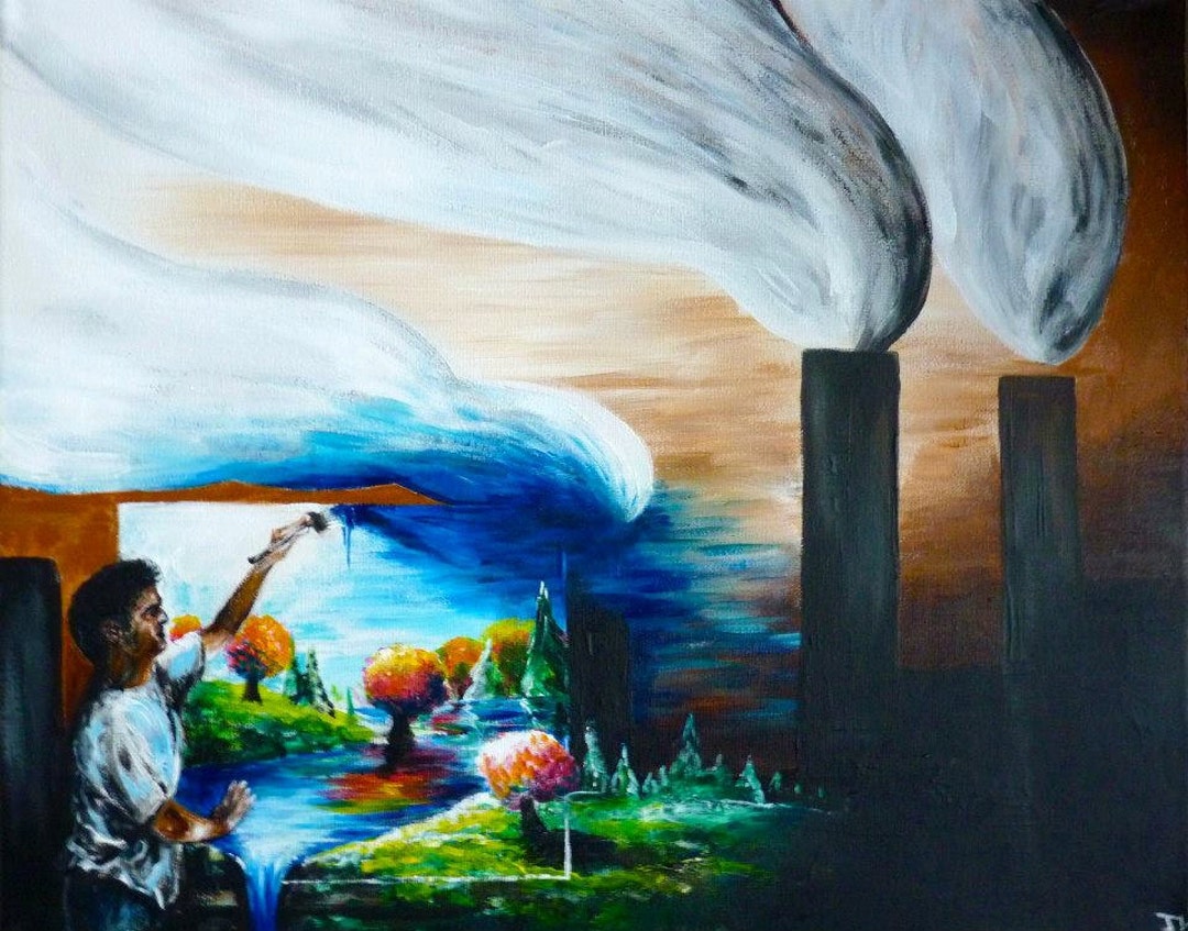 Painting the World. Original Painting. - Etsy