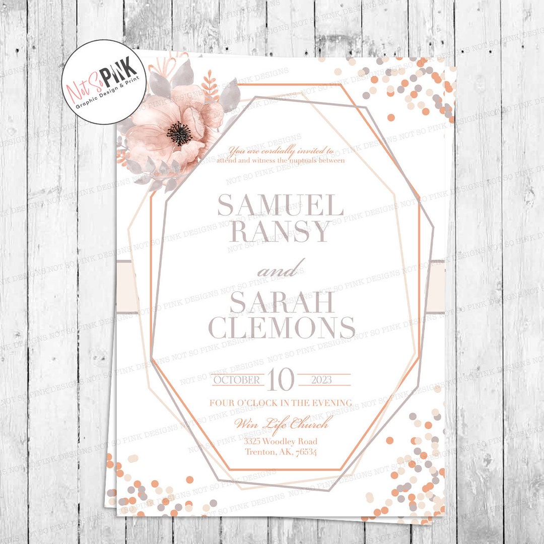 Flowery Sweet Wedding Invitation - Etsy