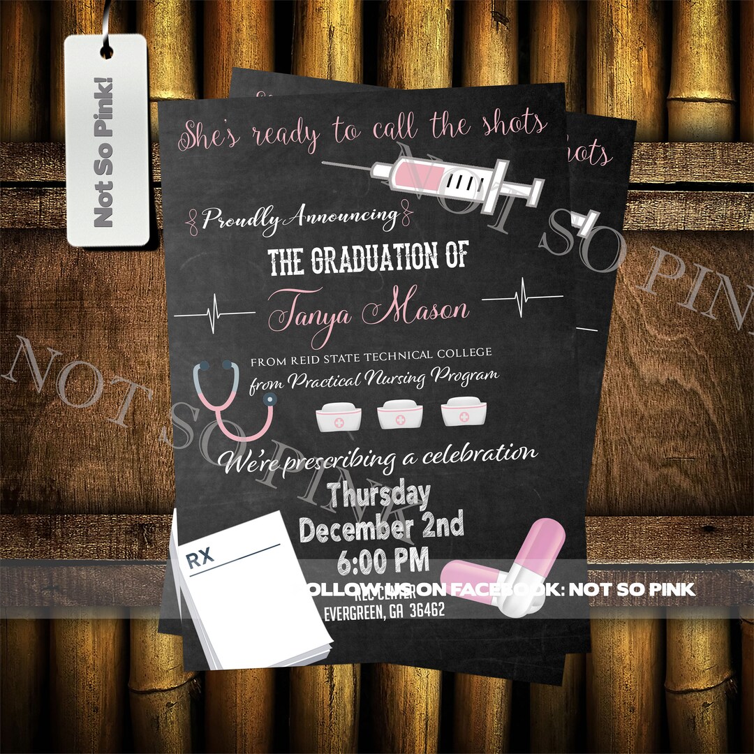 Call the Shots: Nursing Graduation Invitation - Etsy